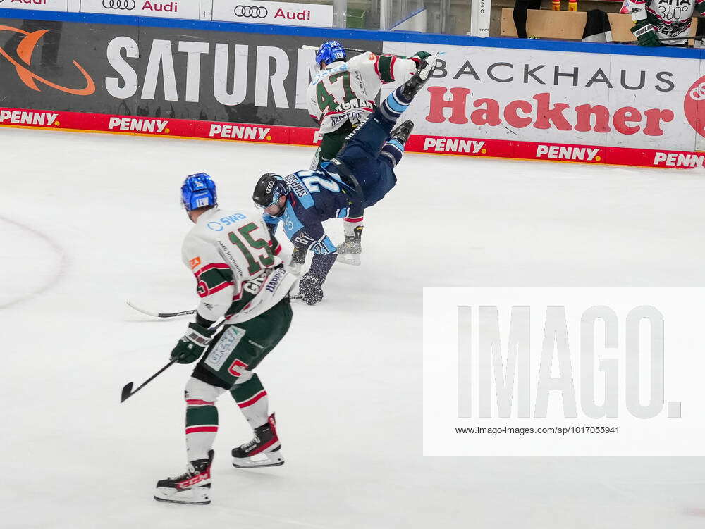 Bodycheck against wayne Simpson ERC Ingolstadt 21 , Blaz Gregorc ...