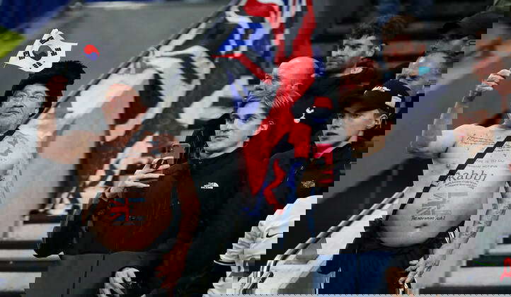 Shirtless Rabbi Spurs supporter with union jack Israel flag tattoo ...