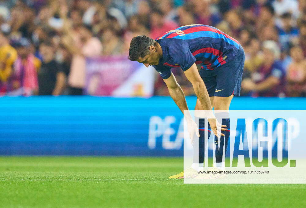 Robert Lewandowski, Barca 9 sad in the match FC Barcelona, Barca - FC ...