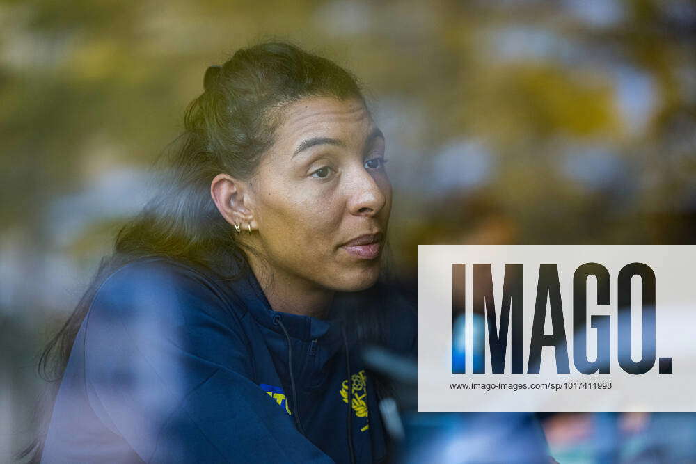 221027 Jamina Roberts of Sweden at a press event during the national ...