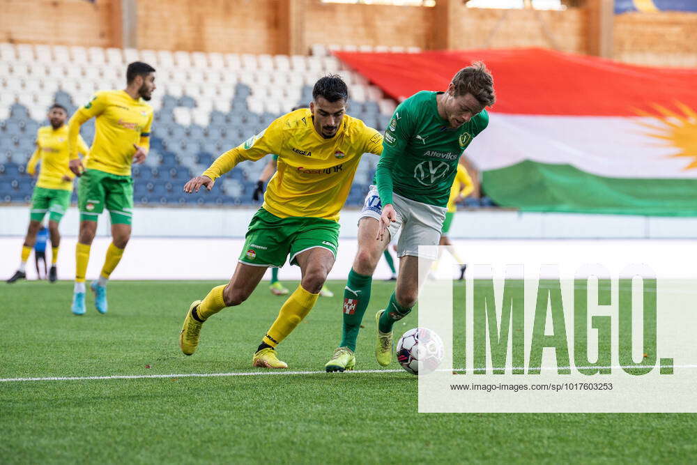 221030 Dalkurds Abbas Mohamad and Jönköping Södras Daniel Ljung during ...