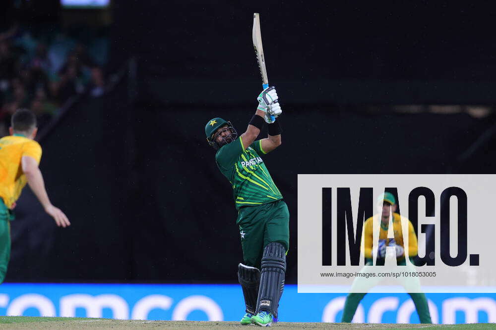 Iftikhar Ahmed of Pakistan hits a six during the ICC Mens T20 World Cup ...