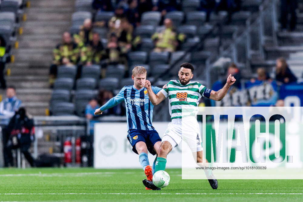 221103 Kalle Holmberg of Djurgarden and Roberto Lopes of Shamrock ...