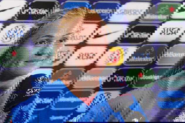 Rotherham, England July 18 Glodis Viggosdottir of Iceland getting into the field during the UEFA