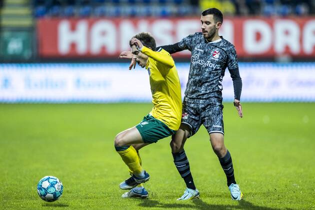 SITTARD lr Inigo Cordoba of Fortuna Sittard, Oliver Edvardsen of Go ...