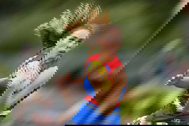 AFLW MAGPIES BULLDOGS, Sarah Hartwig of the Bulldogs in action during ...