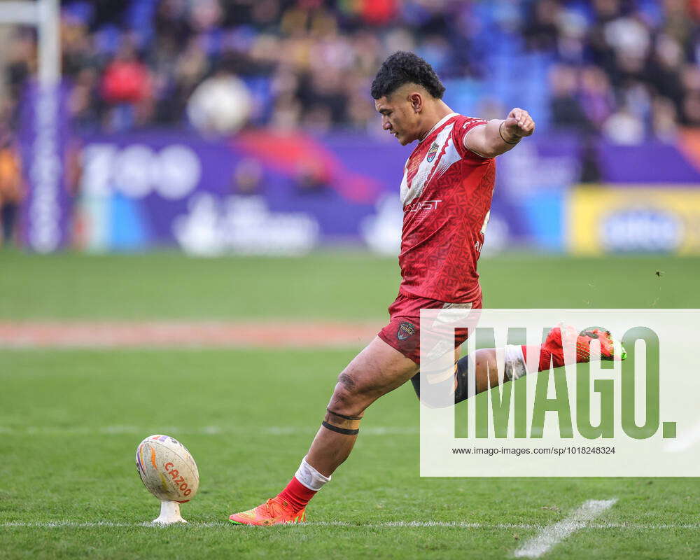 Rugby League World Cup 2021 Quarter Final Tonga v Samoa Isaiya Katoa of ...