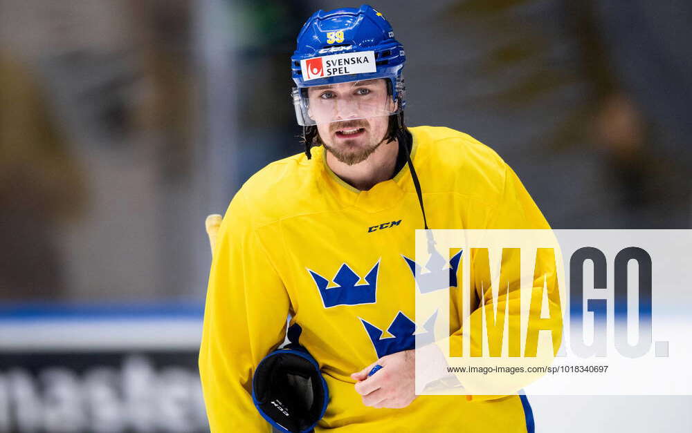 221107 Linus Johansson of Sweden at a training session with the ...