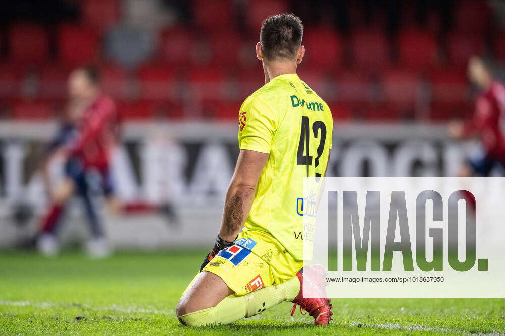 221110 Varbergs Stojan Lukic depresses during the football match in the ...