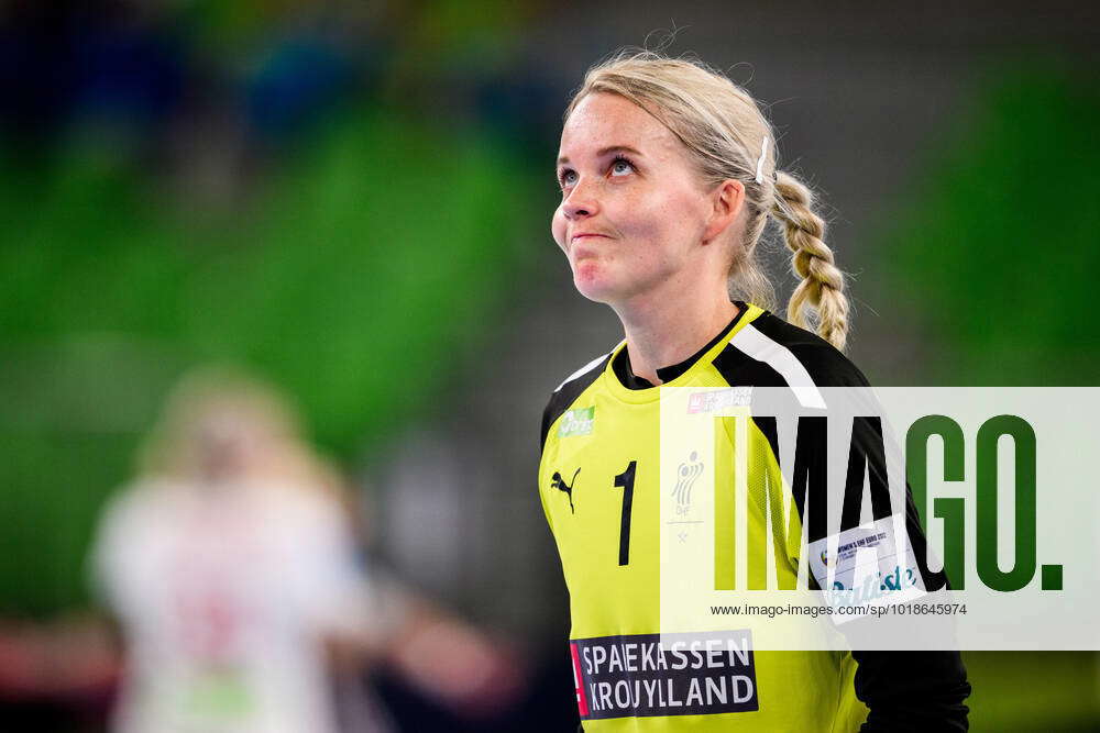 221110 goalkeeper Sandra Toft of Denmark looks dejected during the EHF ...