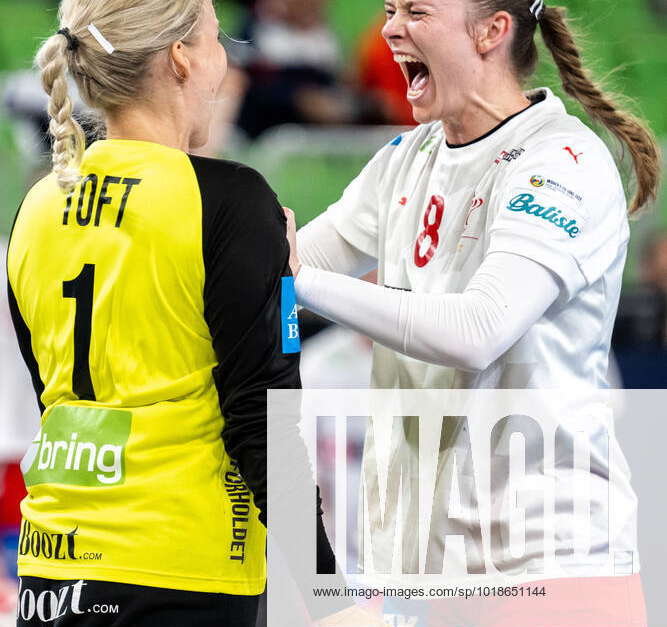 221110 Goalkeeper Sandra Toft and Anne Mette Hansen of Denmark ...