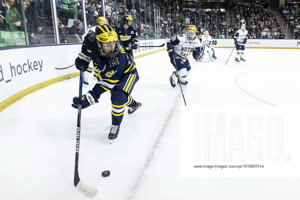 November 12, 2022: Michigan forward Jackson Hallum (21) controls the ...