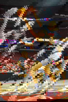 MADISON, WI - NOVEMBER 13: North Florida guard Lyric Swann dribbles the ...