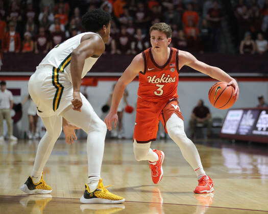 : Virginia Tech Hokies guard Sean Pedulla dribbles during the NCAA ...