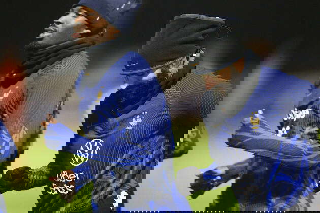 Karim BENZEMA Marcus Thuram FOOTBALL : Entrainement de l equipe de ...