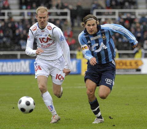 STOCKHOLM 20231029 Halmstads Andreas Johansson reacts to a refereeing ...