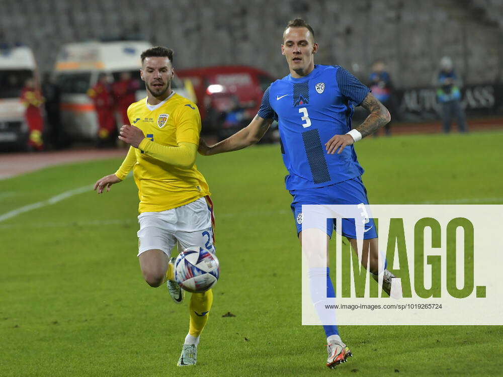 Andrei Cordea and Jure Balkovec in the friendly football match between ...