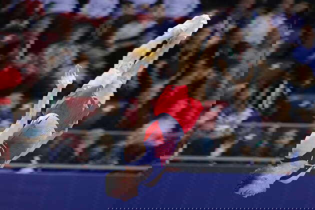 Andrew Stamp, GBR, during trampoline individual final at 2022 world ...