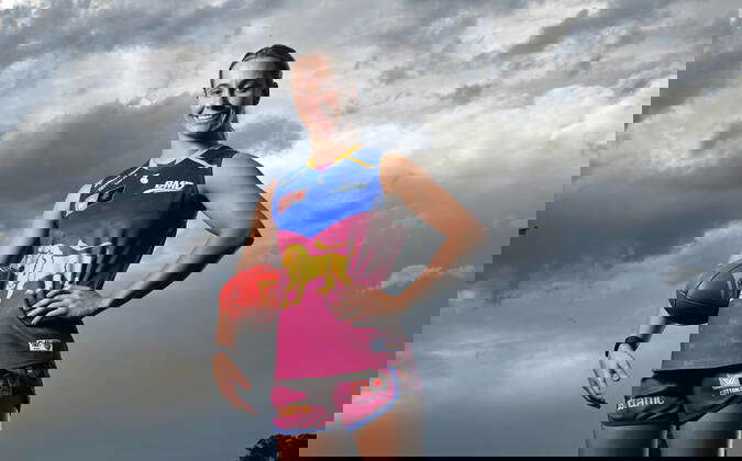 AFLW LIONS TRAINING, Natalie Grider is seen posing for a photograph ...