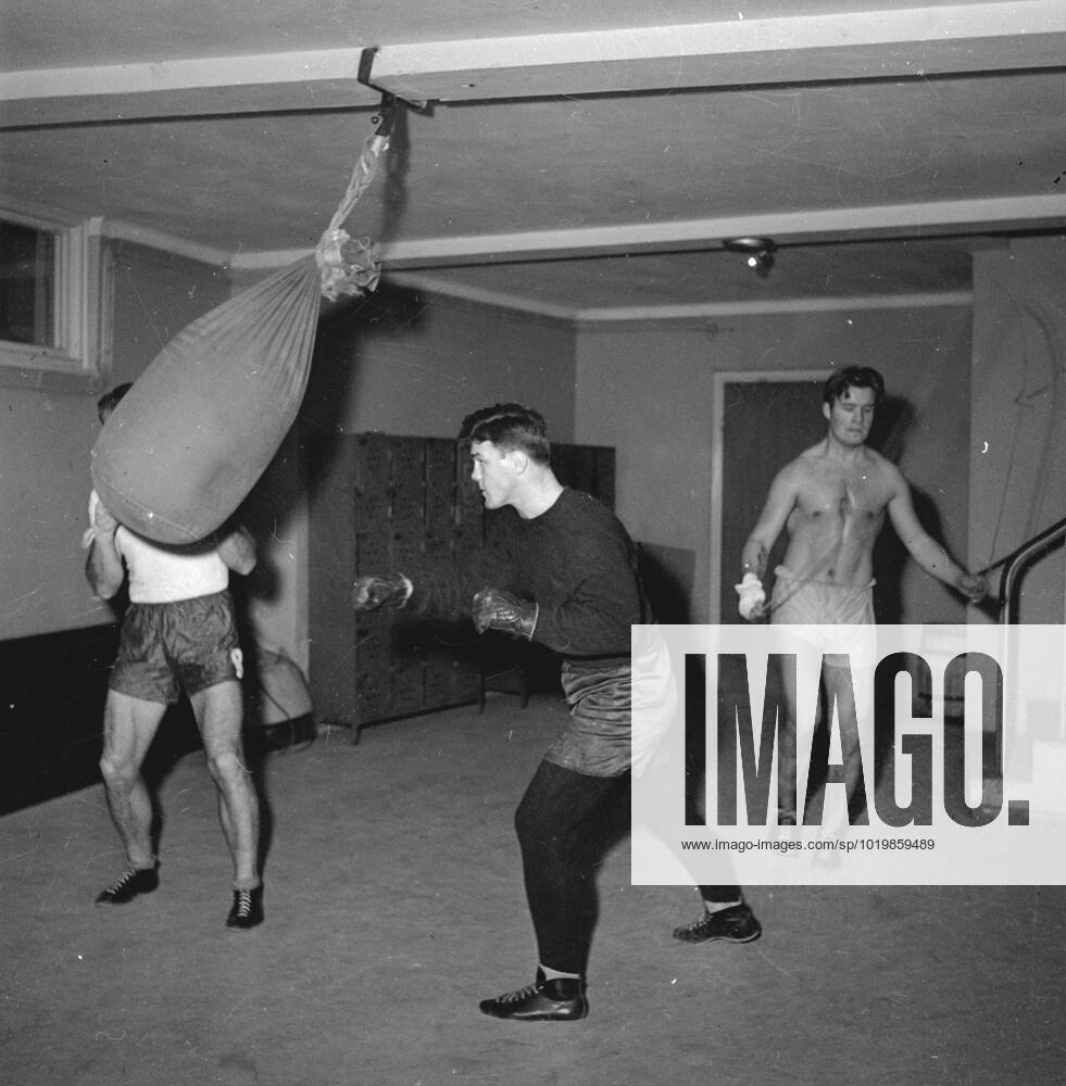Gothenburg November 1947 Perhaps boxer John Nilsson trains in the Hindu COPYRIGHT KAMERAREPORTAGE