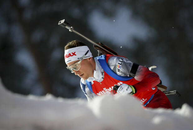 Felix Leitner of Austria during the biathlon World Cup men 20km ...