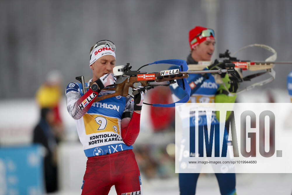 Felix Leitner of Austria during the biathlon IBU World Cup Men s 4x7.5 ...