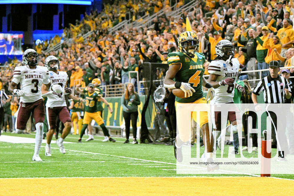 North Dakota State Bison running back Kobe Johnson (4) runs for a ...