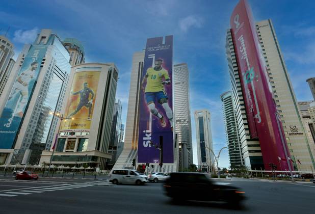 Doha, Qatar, 8th December 2022. General views of World Cup promotional ...