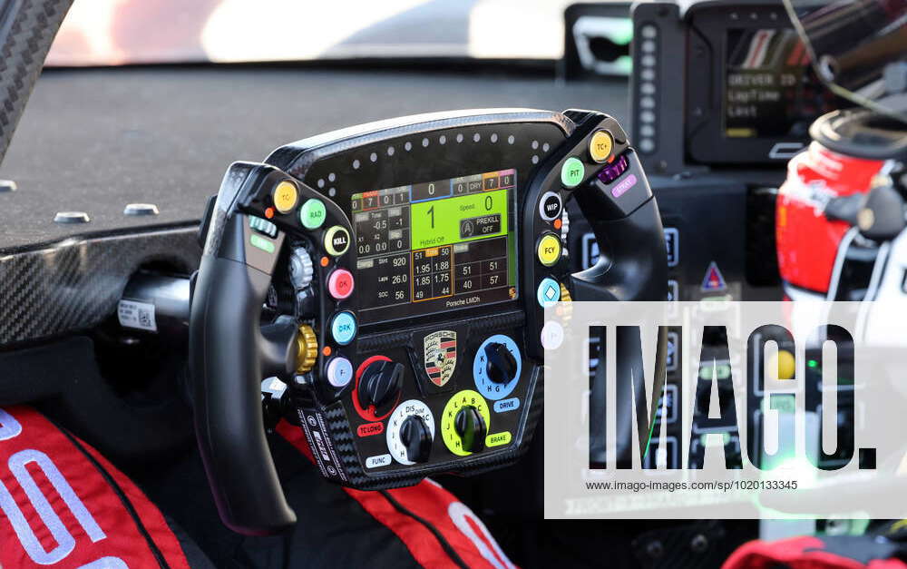Steering wheel of Porsche 963 HDP, Penske Motorsports, pit lane, IMSA ...