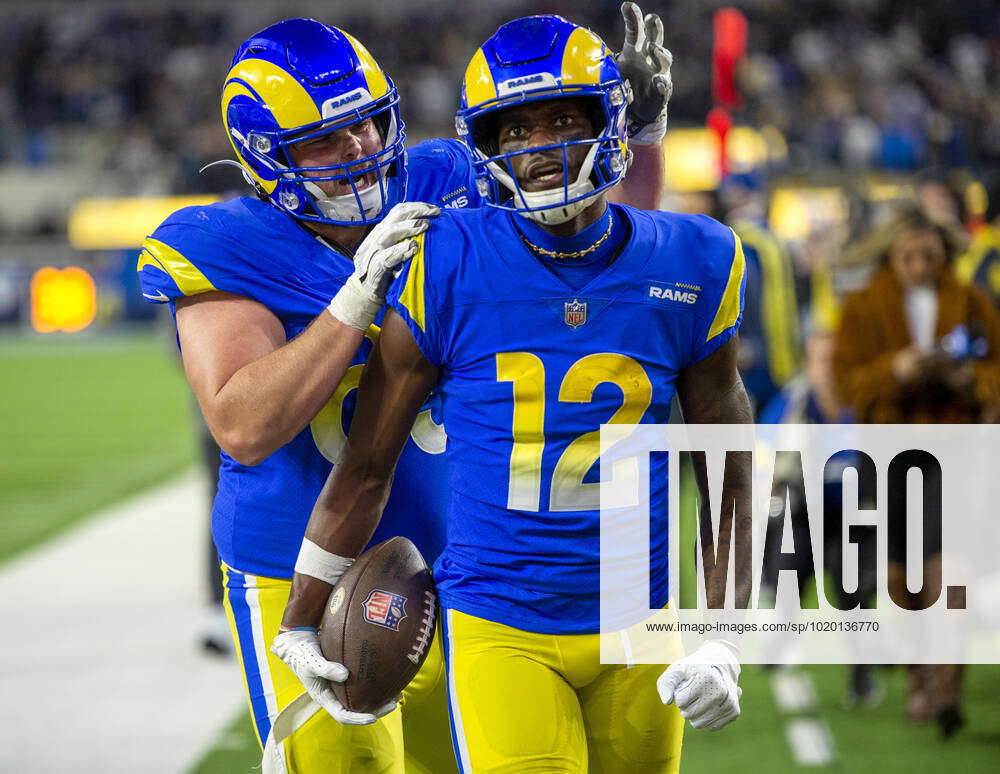 Los Angeles Rams center Coleman Shelton (65) celebrates with Los ...