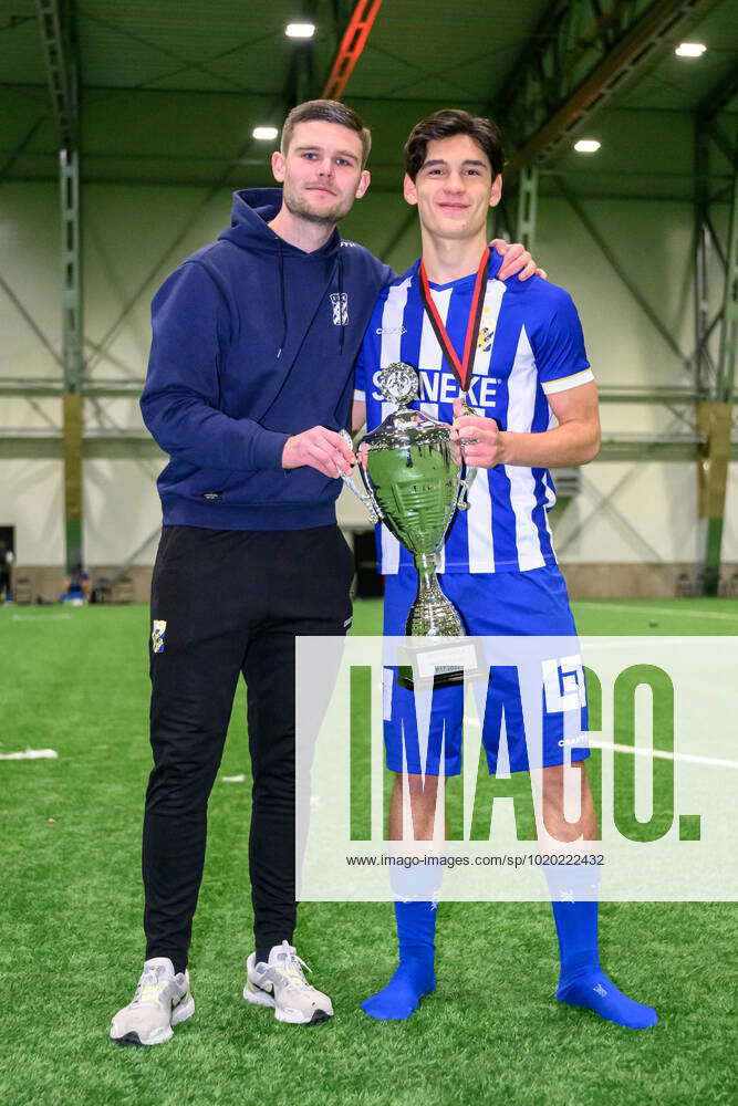221211 IFK Gothenburgs analysts Liam WohlÃ n and Leon Dusi celebrate ...
