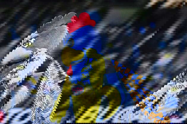 Westerlo s mascot pictured before a soccer match between KVC Westerlo ...