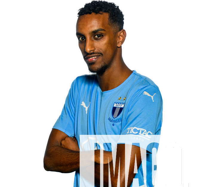230109 Taha Ali poses for a portrait during a photo shoot with Malmö FF ...