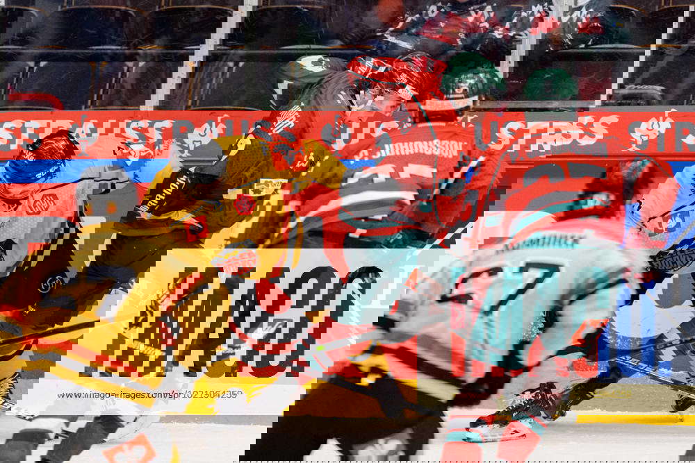 230110 Linus Fröberg and Max Friberg of Frölunda during the CHL ice ...