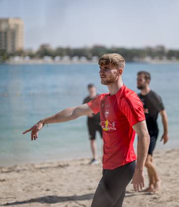 Leipzigs Timo Werner during beach volleyball training RB Leipzig ...
