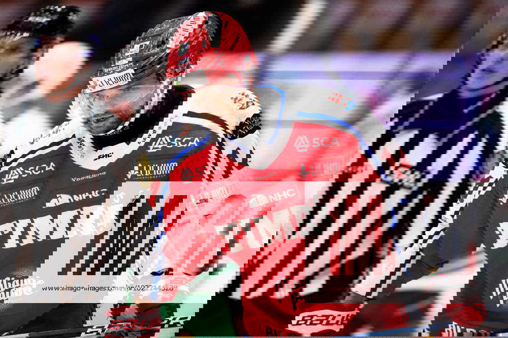 230112 Timras Emil Pettersson depresses during the ice hockey match in ...