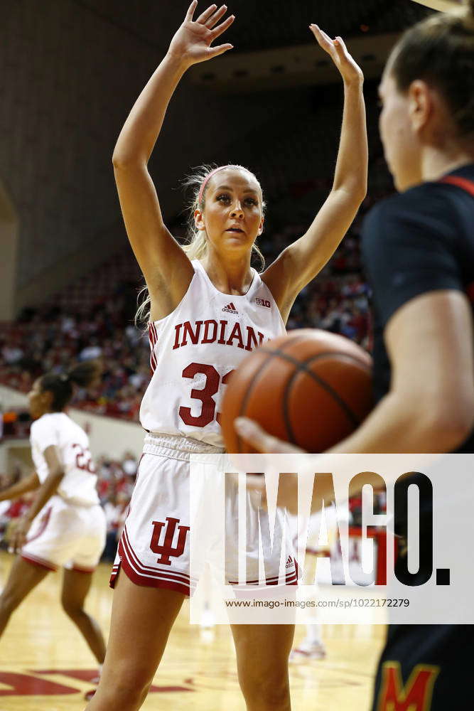 BLOOMINGTON, IN - JANUARY 12: Indiana Hoosiers guard Sydney Parrish (33 ...