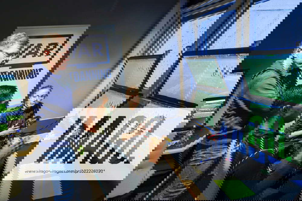 The VAR room in Oslo Oslo 20230114 VAR referee Usman Aslam closest and ...