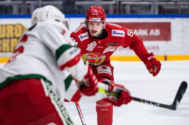 Almtunas Adam Hofbauer during the ice hockey match in the ...
