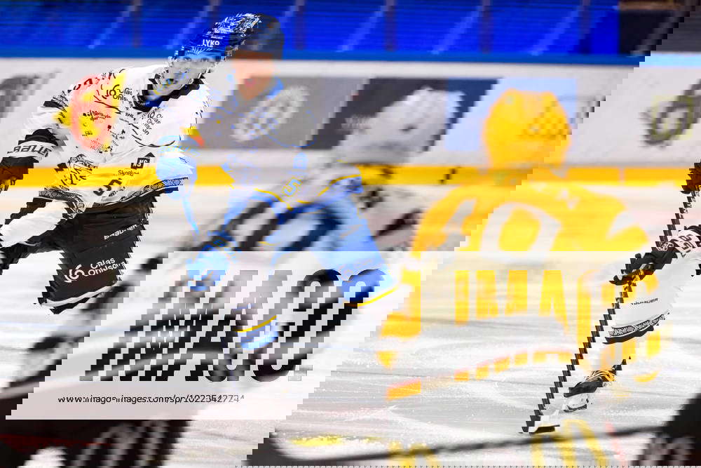 230119 Leksands Lucas Lagerberg during the ice hockey match in the SHL between Leksand and