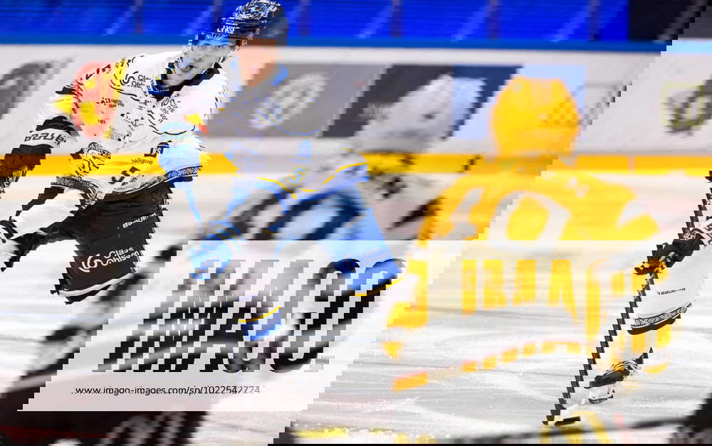 230119 Leksands Lucas Lagerberg during the ice hockey match in the SHL ...