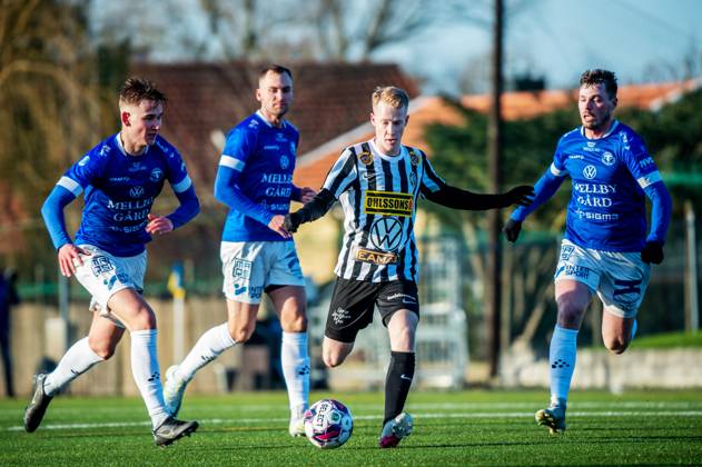 Landskronas David Edvardsson against Trelleborgs Felix Hörberg and ...