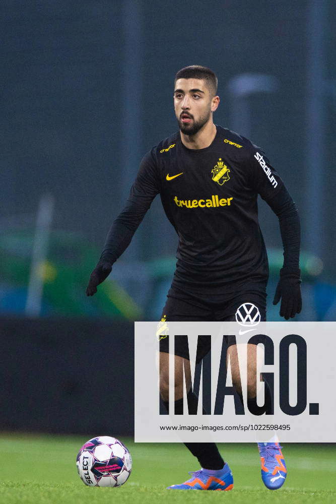 230121 AIKs Ahmad Faqa during the football training match between AIK ...