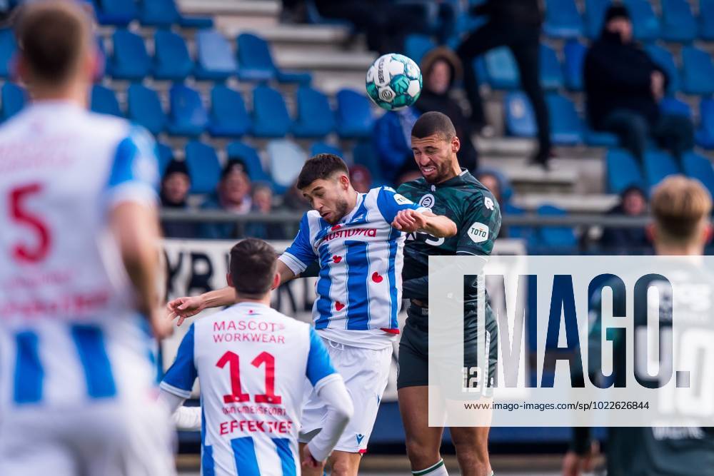 HERENVEEN - (l-r) Antoine Colassin of SC Heerenveen, Radinio Balker of ...