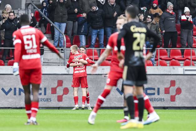 Antwerp s Arbnor Muja celebrates after scoring during a soccer match ...