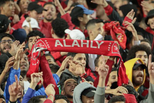 CAIRO, EGYPT - 21 JANUARY: Al Ahly SC fans during the Egyptian Premier ...