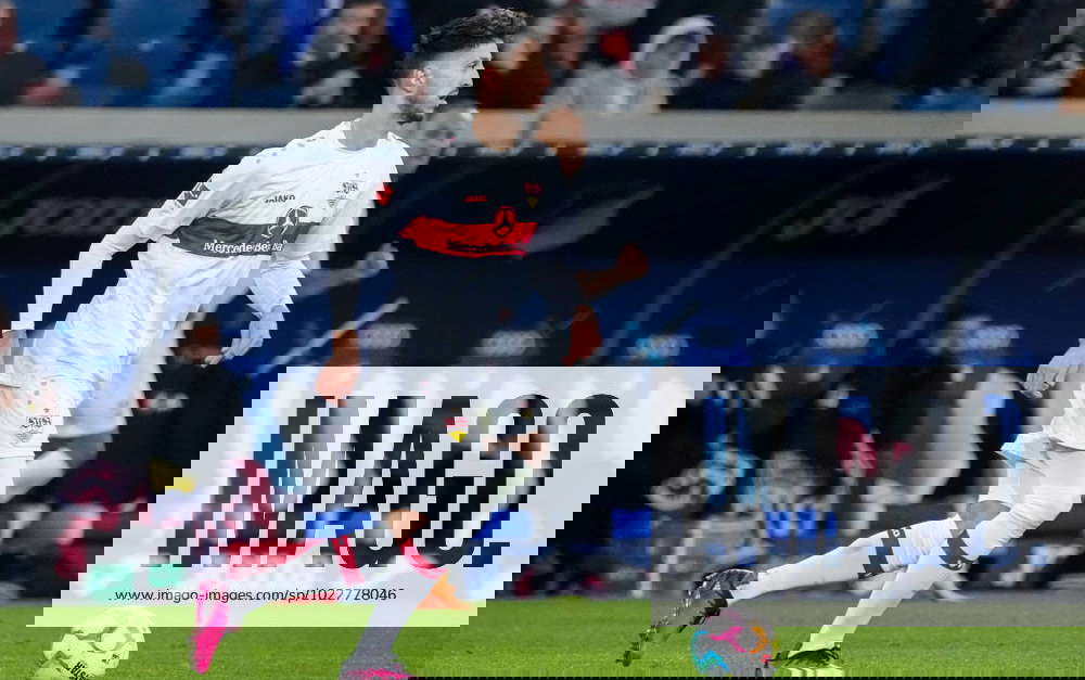 Atakan Karazor VfB, 16 , on the ball, crop, full body, single image ...