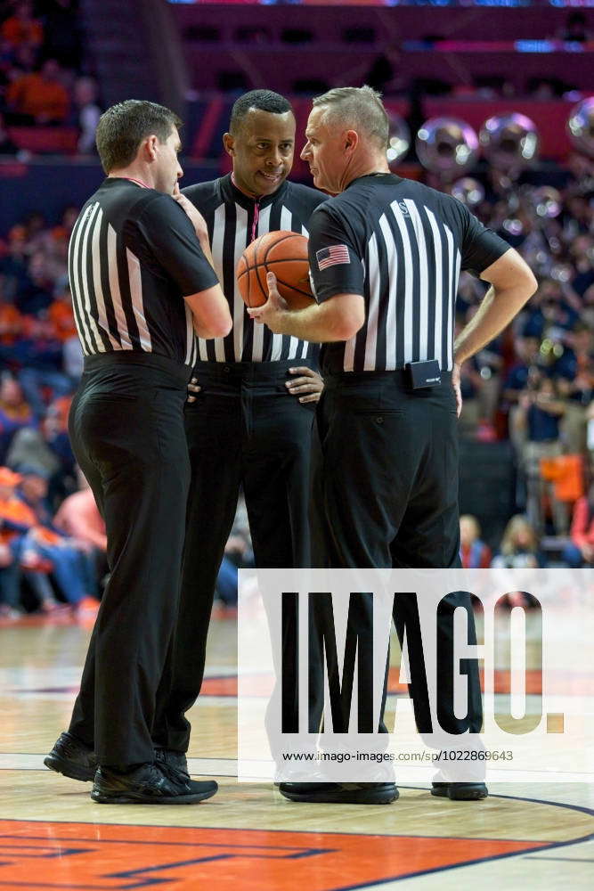 January 24, 2023, Champaign, Illinois, USA: Referees KELLY PFEIFER ...