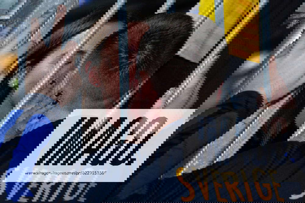 230125 Goalkeeper Andreas Palicka of Sweden with his wife Sandra ...