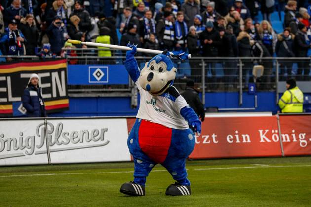 Final cheer mascot Dino Hermann HSV Germany , Hamburg ...